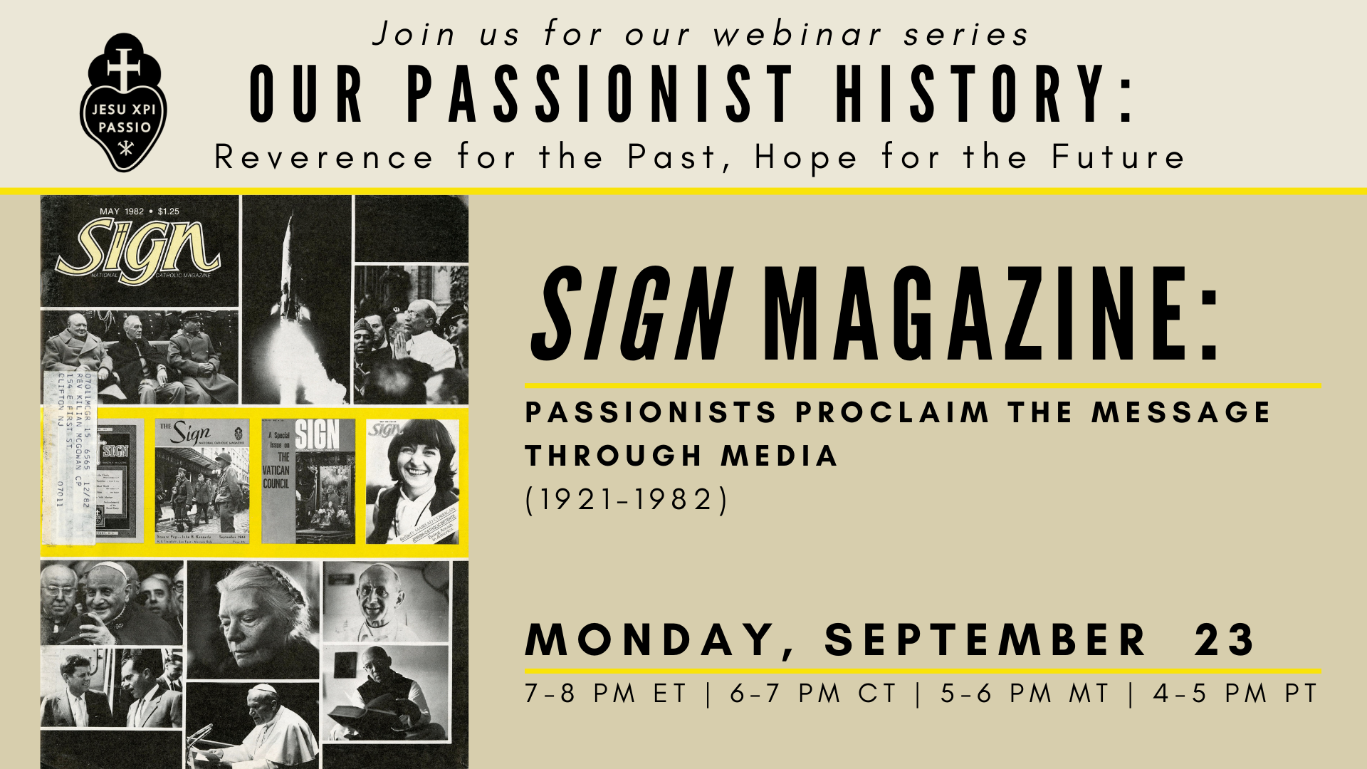 Sign Magazine 1921-1982. Passionist History Video Lecture - Passionist ...